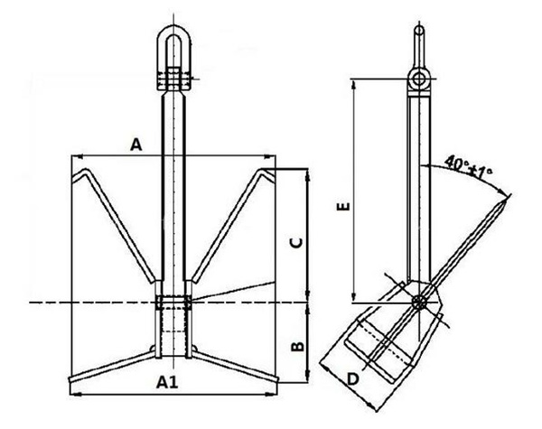 TW Type Pool Anchor - Marine Anchor - Hi-Sea Stocks