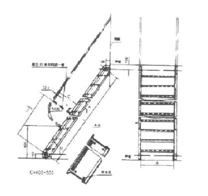 60°*600*1044 Steel Inclined Ladder - Marine Ladder - Hi-Sea Stocks