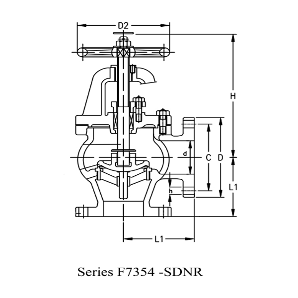 JIS F7354-SDNR 250A Angle Valve - JIS Marine Valve - Hi-Sea Stocks
